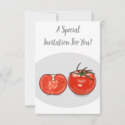 Tomato cartoon illustration invitation | Zazzle
