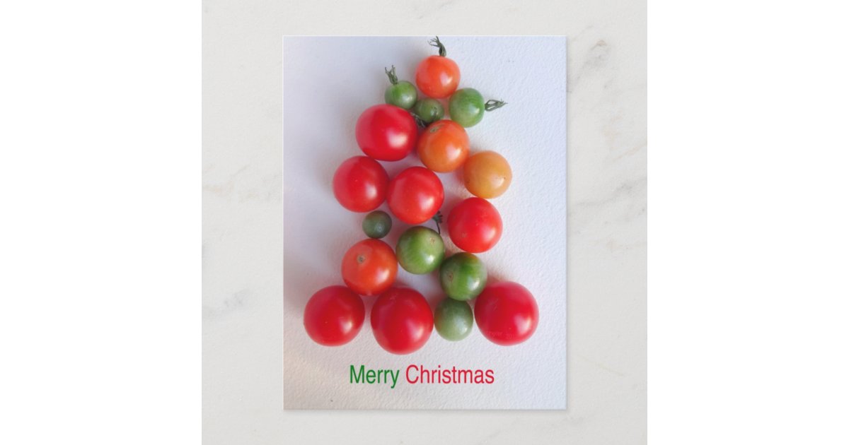 Tomato Christmas Tree Postcard | Zazzle