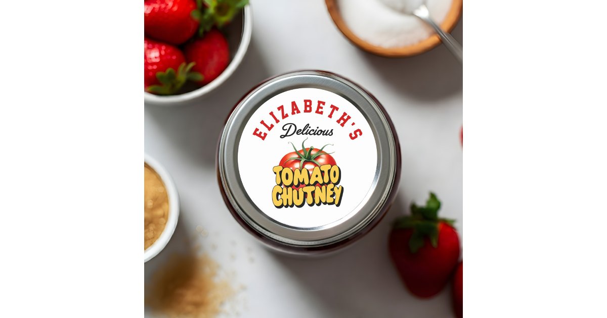 Tomato Chutney Classic Round Sticker | Zazzle