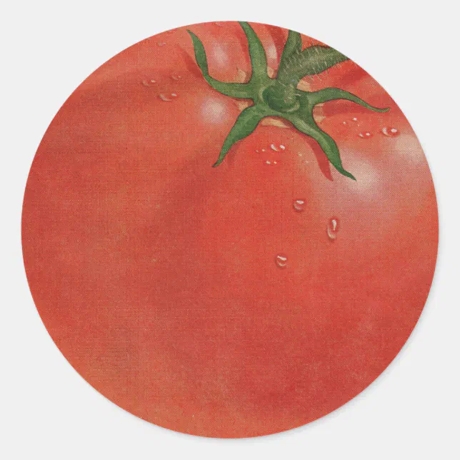 tomato classic round sticker | Zazzle