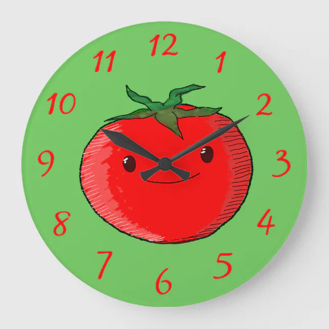 Tomato Large Clock | Zazzle