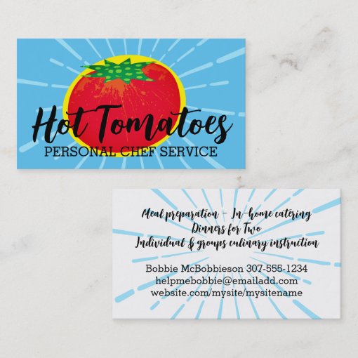 tomato pattern culinary business card | Zazzle