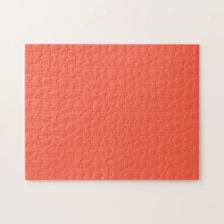 Tomato Red Solid Color Jigsaw Puzzle | Zazzle