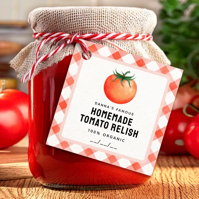Tomato Relish label with red tomato farm look | Zazzle