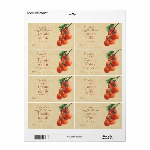 Tomato relish or canning label | Zazzle