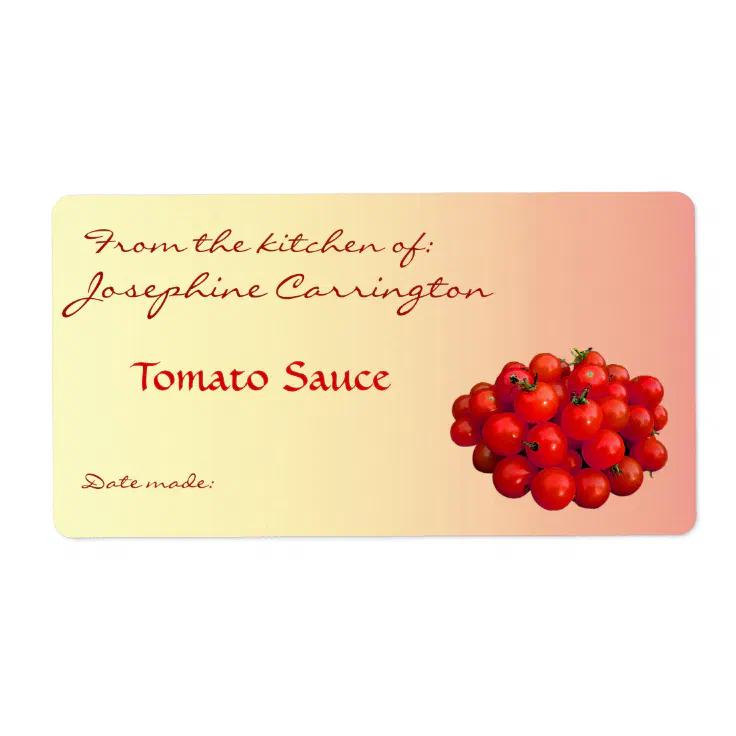 Tomato Sauce Canning Labels | Zazzle