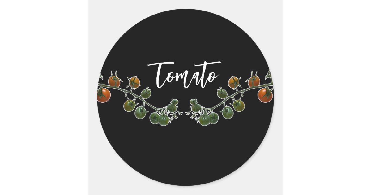 TOMATO VINE PHOTO CLASSIC ROUND STICKER | Zazzle