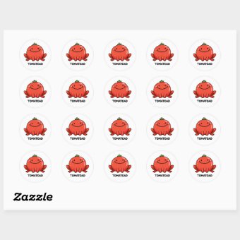 Tomatoad Funny Tomato Toad Pun Classic Round Sticker | Zazzle