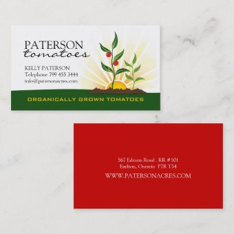 Tomatoe Farmer Business Card | Zazzle