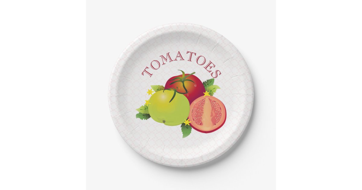 Tomatoes Fruit Vegetable Garden Paper Plates | Zazzle