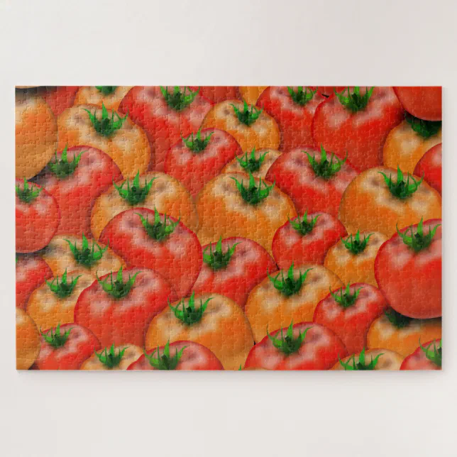 Tomatoes Pattern Impossible Hard Challenge Foodie Jigsaw Puzzle | Zazzle