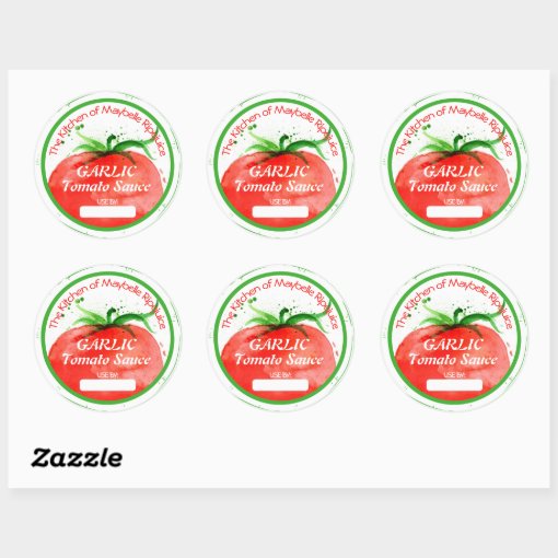 Tomatoes tomato sauce salsa home canning classic round sticker | Zazzle