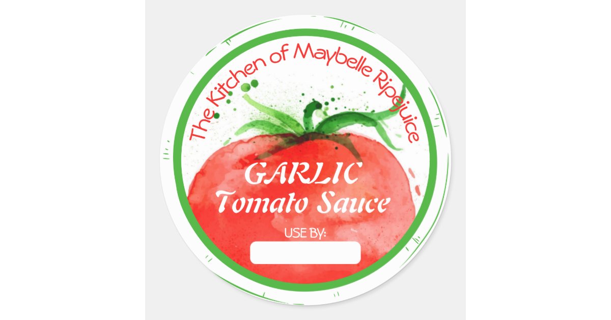 Tomatoes tomato sauce salsa home canning classic round sticker | Zazzle