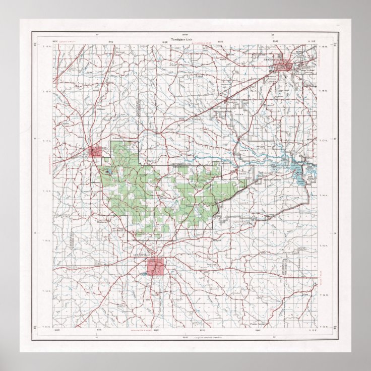 Tombigbee National Forest Map (1972) Poster | Zazzle