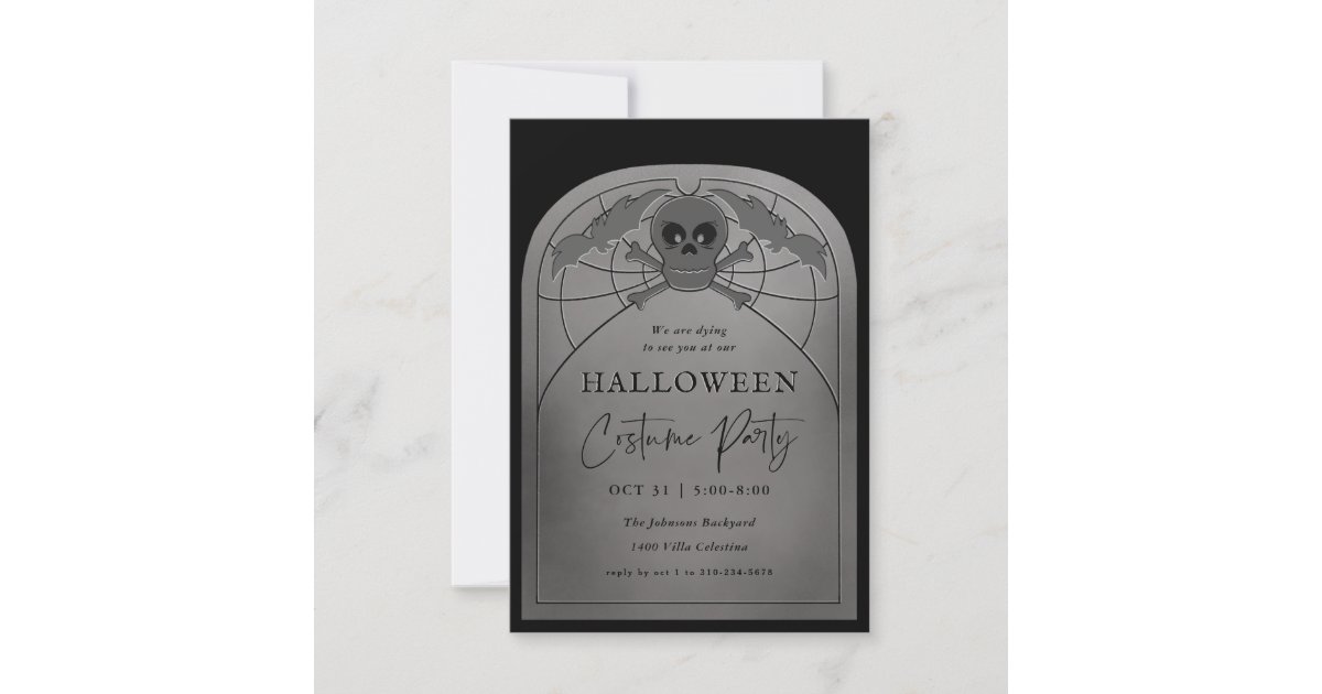 Tombstone Halloween Costume Party Invitation | Zazzle