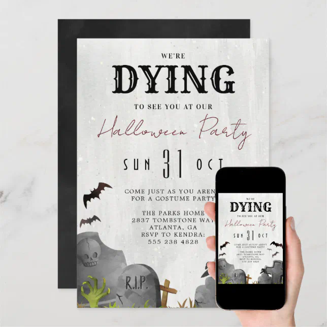 Tombstone Halloween Party Invitation | Zazzle