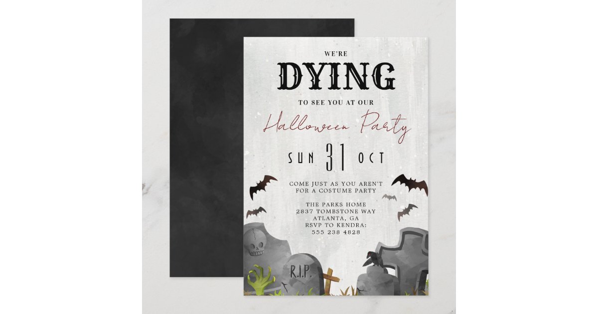 Tombstone Halloween Party Invitation | Zazzle