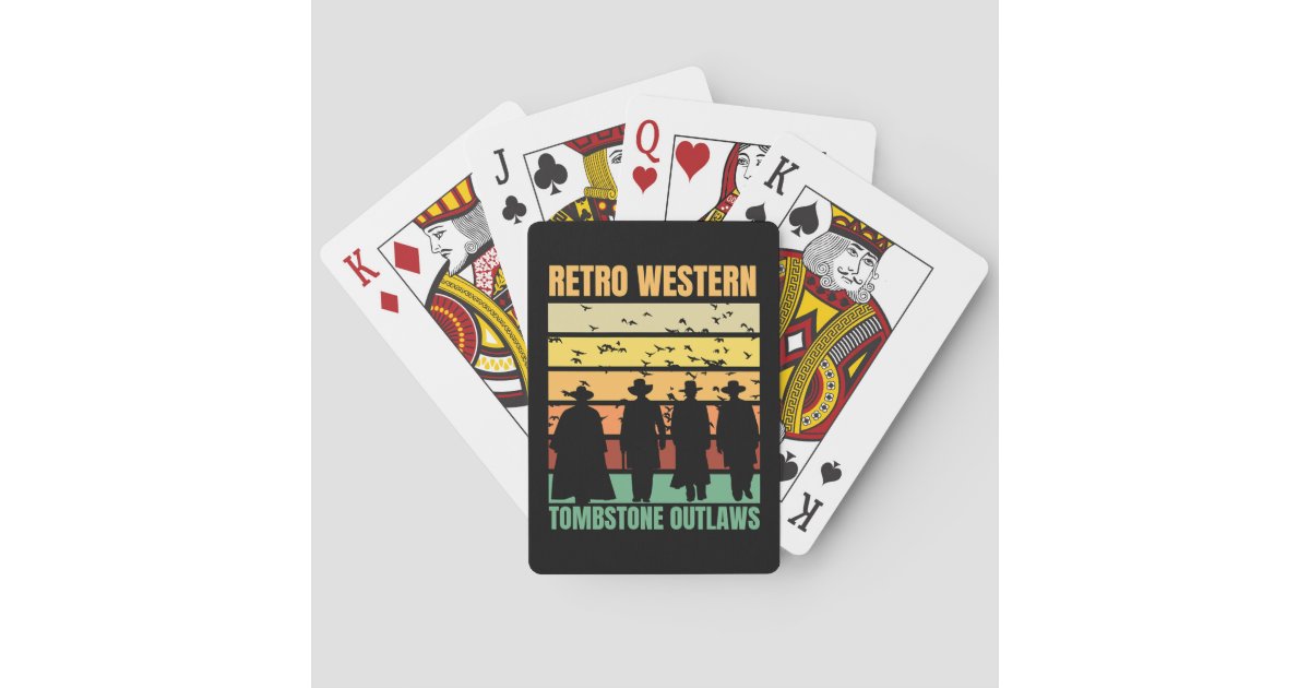 Tombstone Outlaws Retro Playing Cards | Zazzle