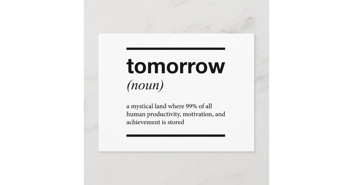 Tomorrow Inspirational Design Postcard | Zazzle