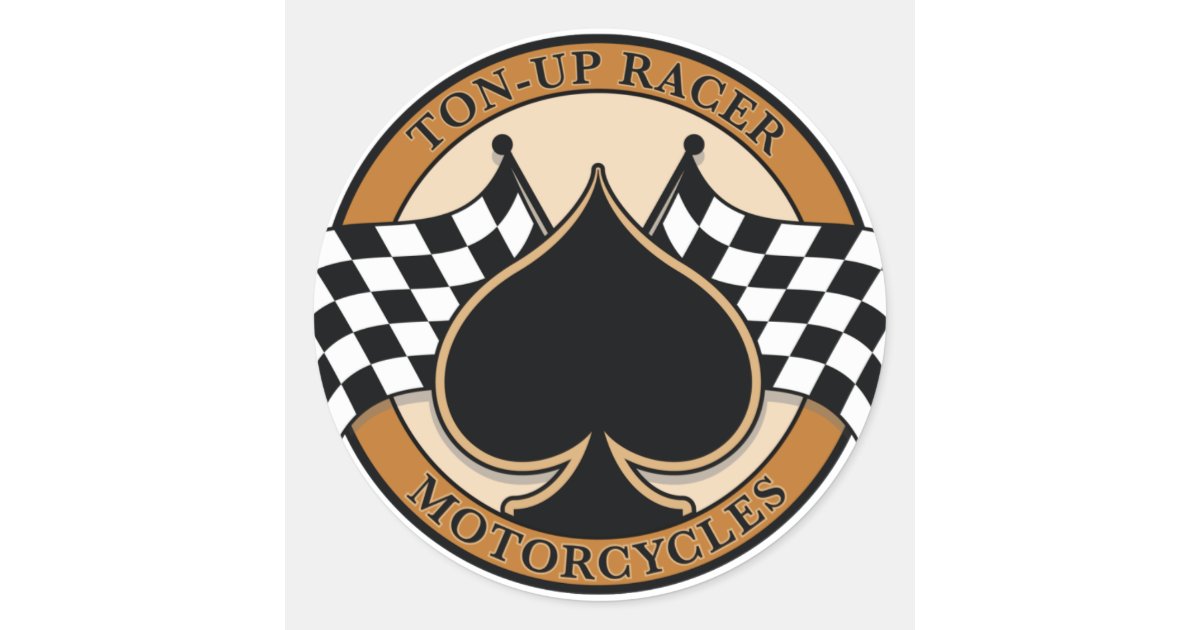Ton-up Racer Motorcycles Classic Round Sticker | Zazzle