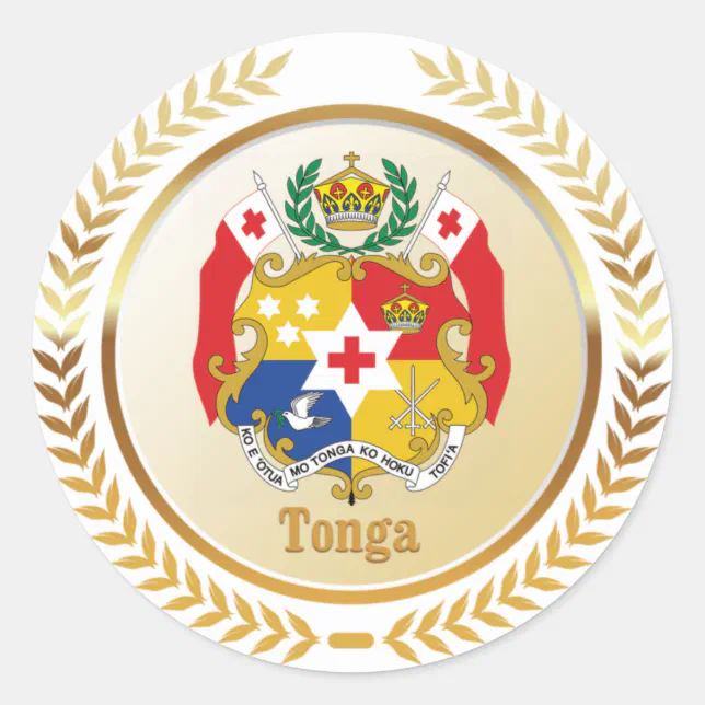 Tonga Coat Of Arms Classic Round Sticker | Zazzle