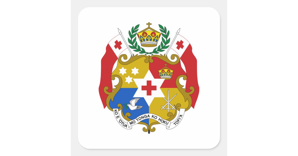 Tonga Coat of Arms Square Sticker | Zazzle