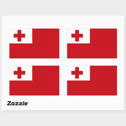 Tonga Flag Rectangular Sticker | Zazzle