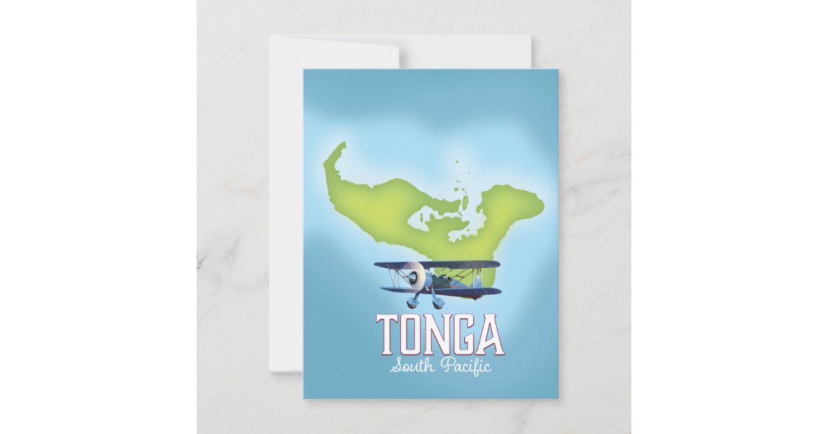 Tonga Map Flight travel poster | Zazzle