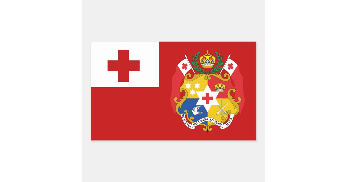 Tongan Flag & Seal, Flag of Tonga Rectangular Sticker | Zazzle