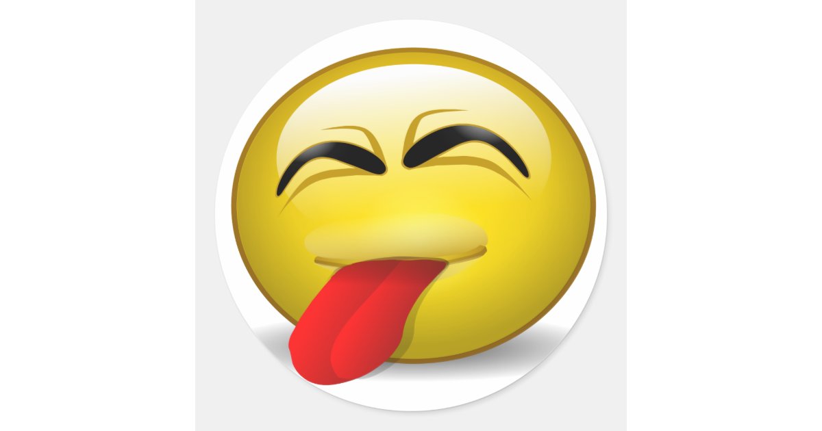 Tongue Out Classic Round Sticker | Zazzle