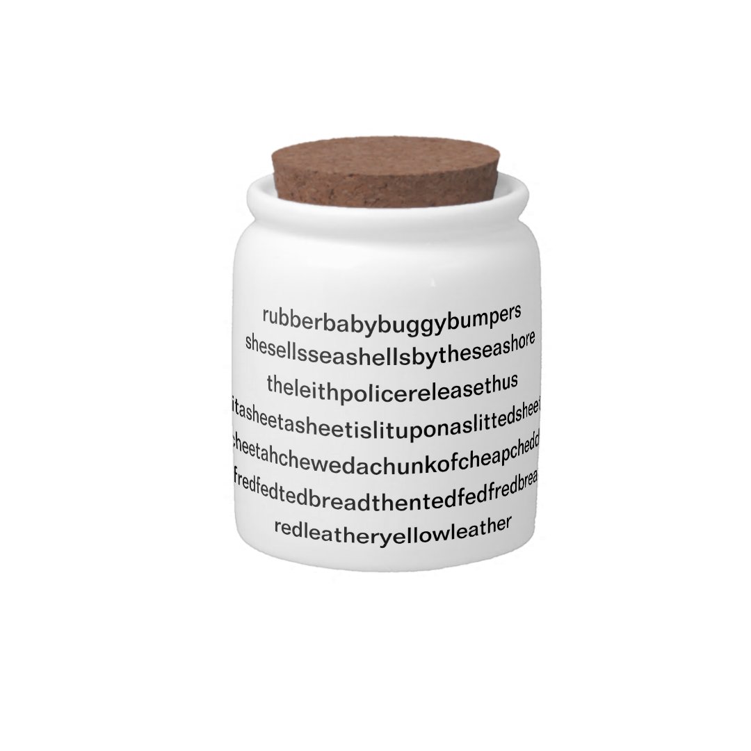 Tongue Twisters for Actors Candy Jar | Zazzle