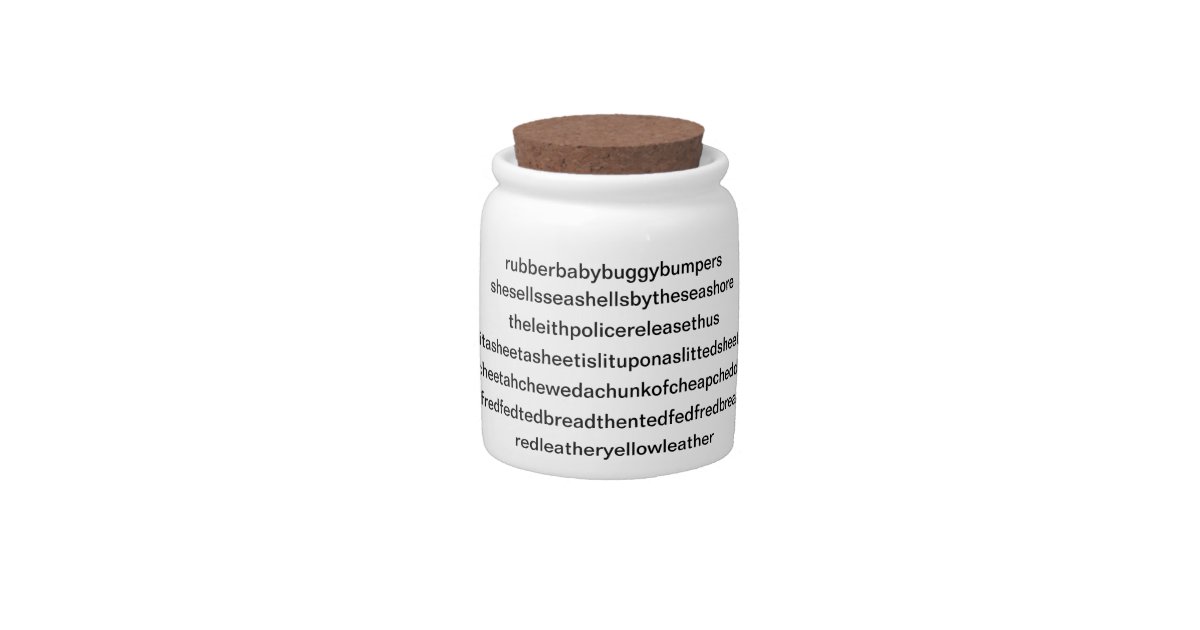 Tongue Twisters for Actors Candy Jar | Zazzle