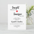 Tonight We Eat, Tomorrow We Do Rehearsal Dinner Invitation | Zazzle