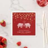 TONS OF LOVE / Elephant String Lights Custom Napkins | Zazzle