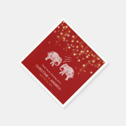 TONS OF LOVE / Elephant String Lights Custom Napkins | Zazzle