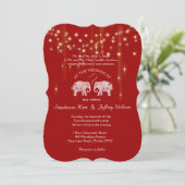 TONS OF LOVE/Elephant String Lights Wedding Invite | Zazzle