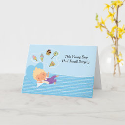 Tonsil Surgery Young Boy Card | Zazzle