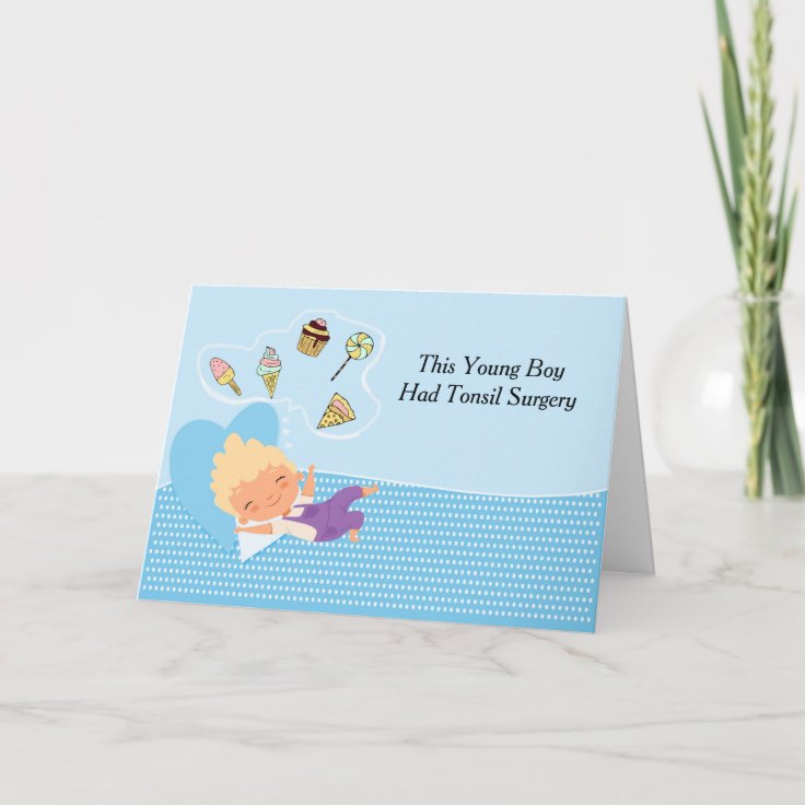 Tonsil Surgery Young Boy Card | Zazzle