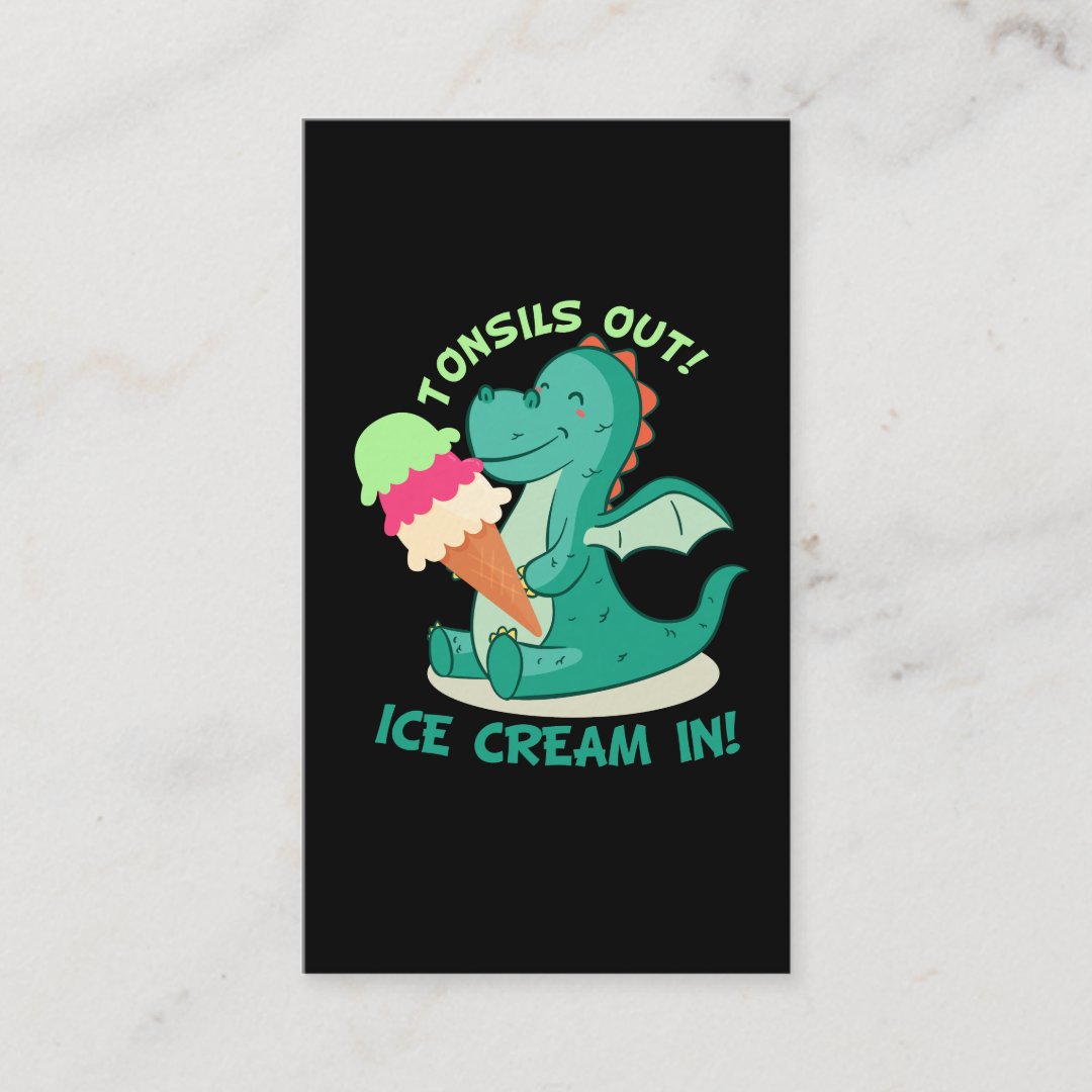 Tonsillectomy Surgery Tonsils out Ice Cream in Business Card | Zazzle