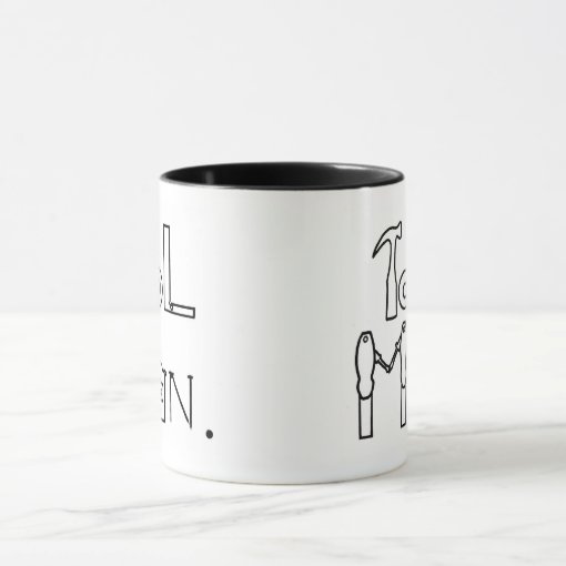Tool Man spelled with drawing of tools, mug | Zazzle