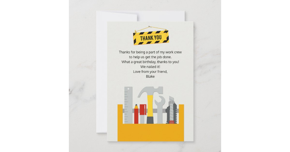Tool Thank You Note Cards, Handyman Stationery | Zazzle