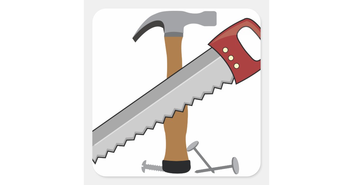 Tool Time Square Sticker | Zazzle