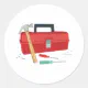 Toolbox And Tools Classic Round Sticker | Zazzle