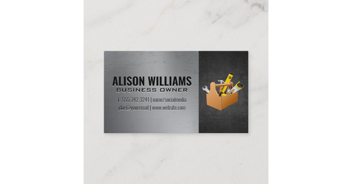 Toolbox | Carpentry and Construction Business Card | Zazzle
