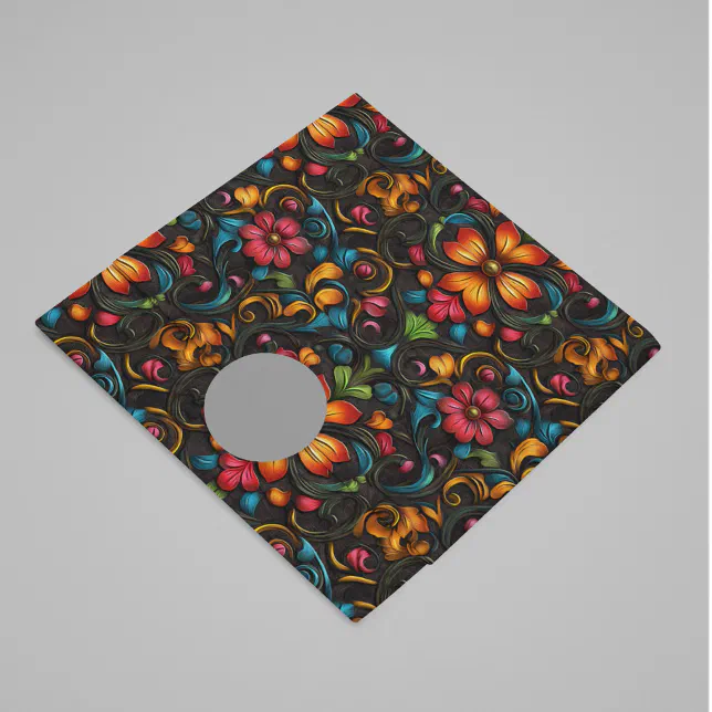 Tooled Engraved Leather Look Flowers Tissue Paper | Zazzle