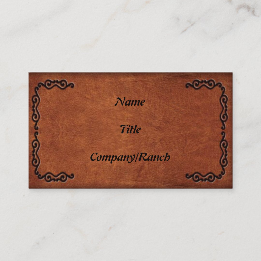 Tooled Leather Look Business Card 2 | Zazzle