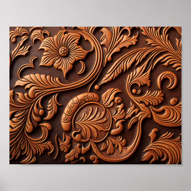 Tooled Leather Poster | Zazzle