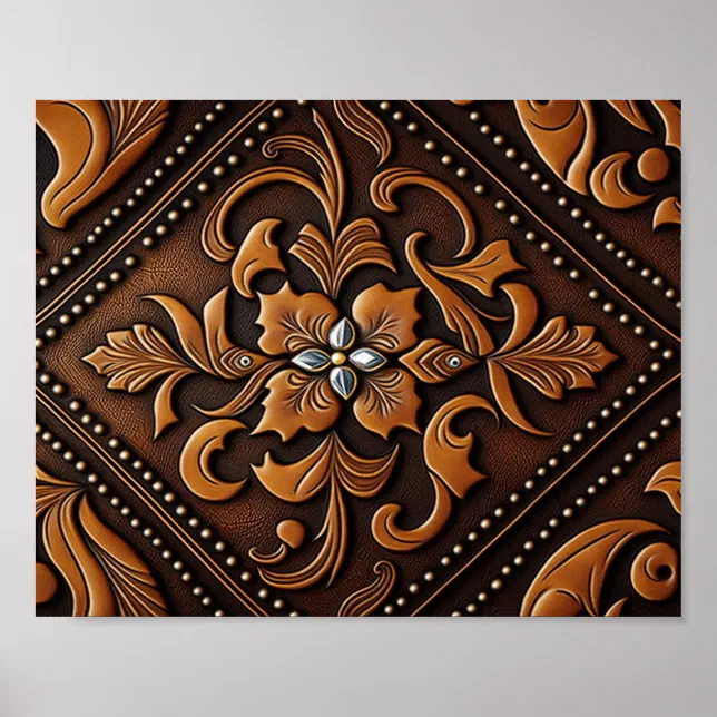 Tooled Leather Poster | Zazzle
