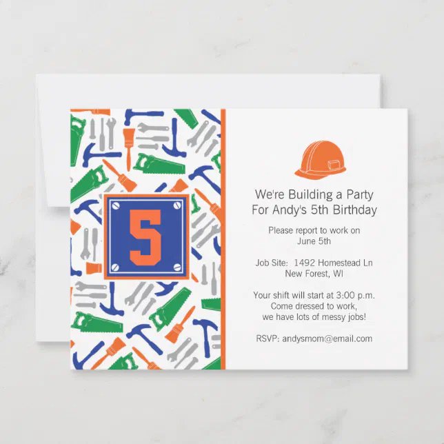 Tools Birthday Invitation | Zazzle