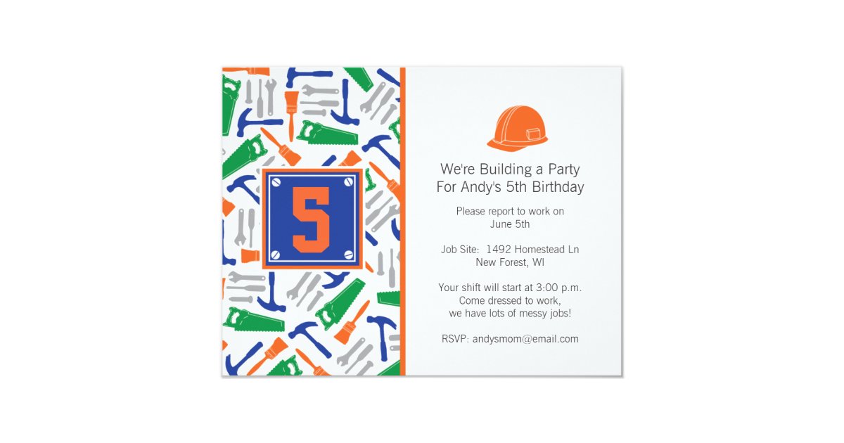 Tools Birthday Invitation | Zazzle.com